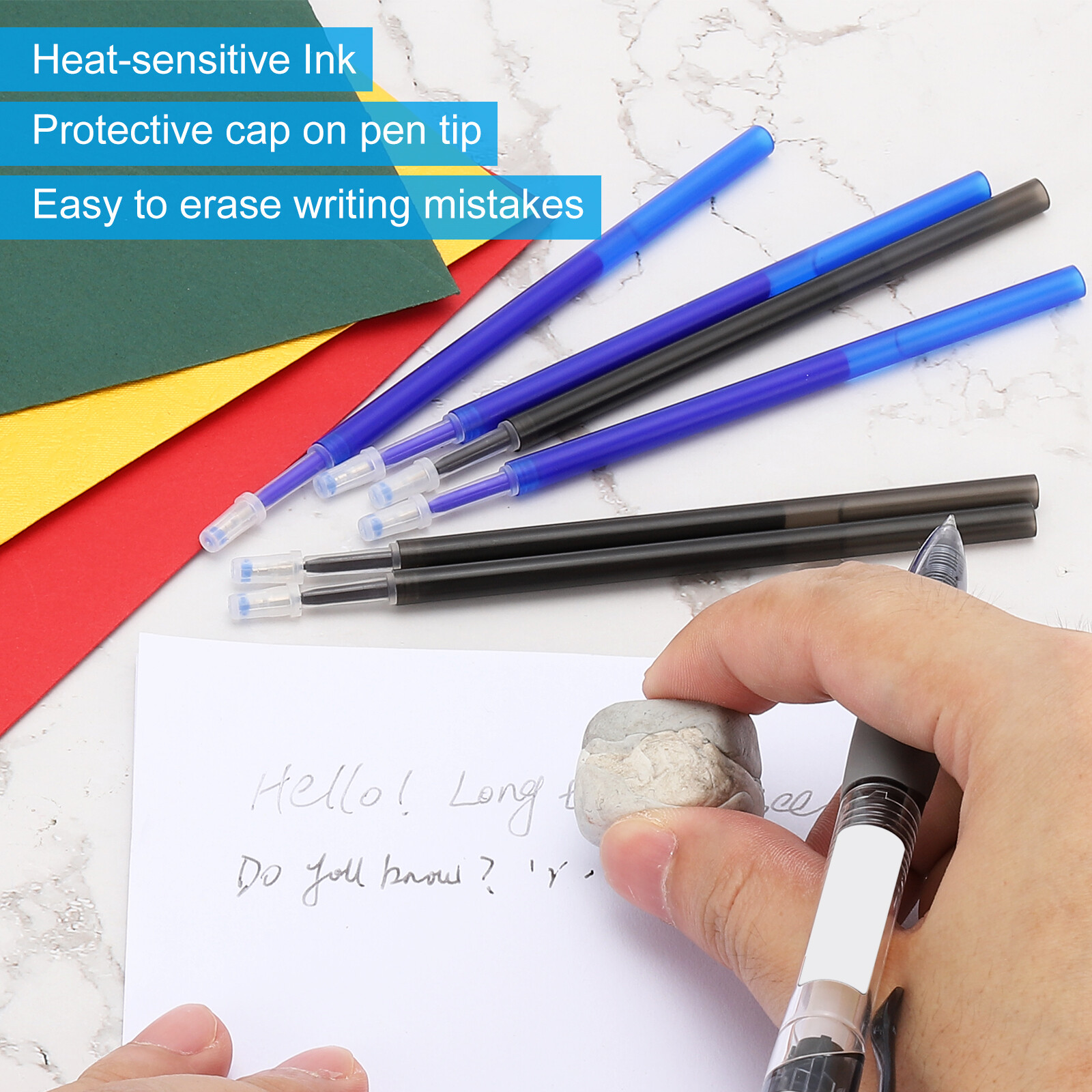 Erasable Gel Pen Refills, 24 Pcs Gel Ink Pens Refills Fine Point 0.5mm ...