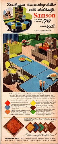 Vtg Print Ad Samson Folding Tables Chairs Shwayder Bros Self Polishing ...