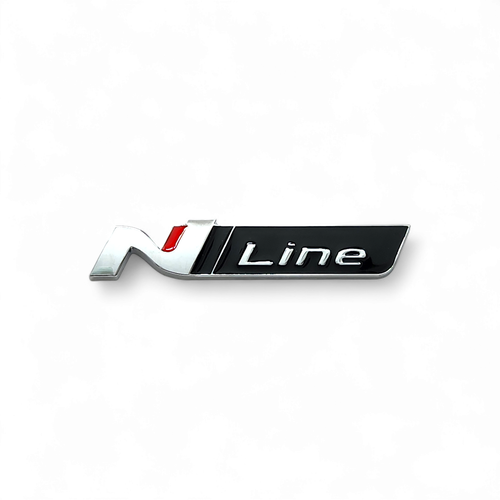 Hyundai N Line Logo Silver Badge 12x2cm EMBLEM Rear Boot i30 Tucson ...