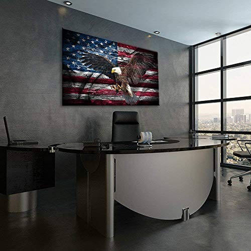 Retro American Flag Bald Eagle US Military Wall Art Canvas Prints Thin Blue Red | eBay