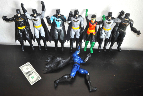 SEVEN 12" BATMAN! (and a Robin). Spin Master SML. Articulated DC Action ...