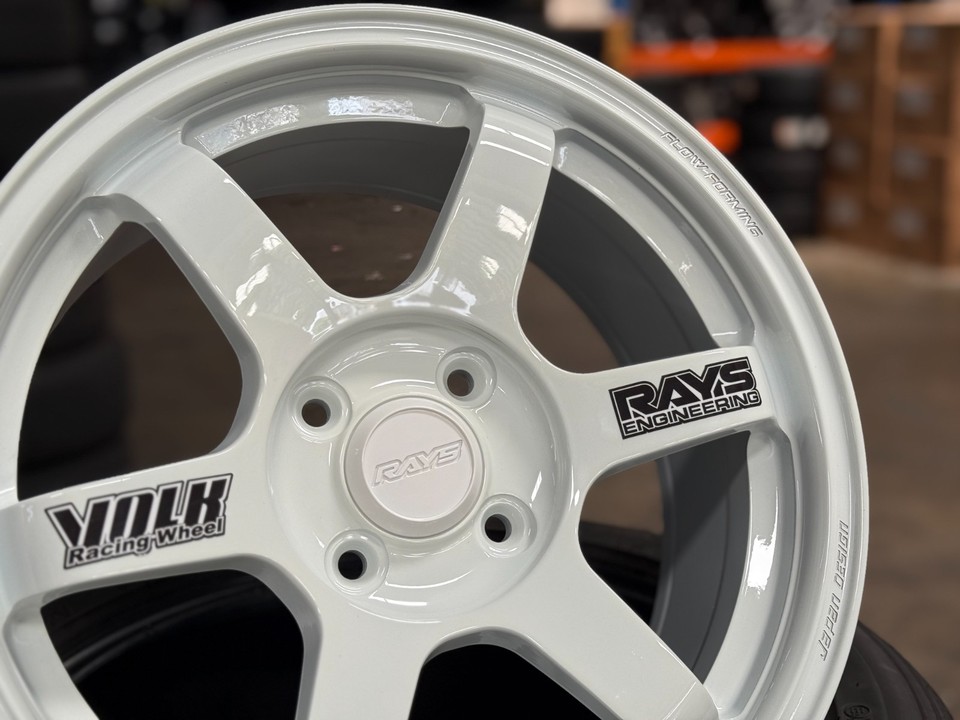 15x7 King RS TE37 OG Design 4x100 4 Wheel Set HONDA TOYOTA MAZDA White ...