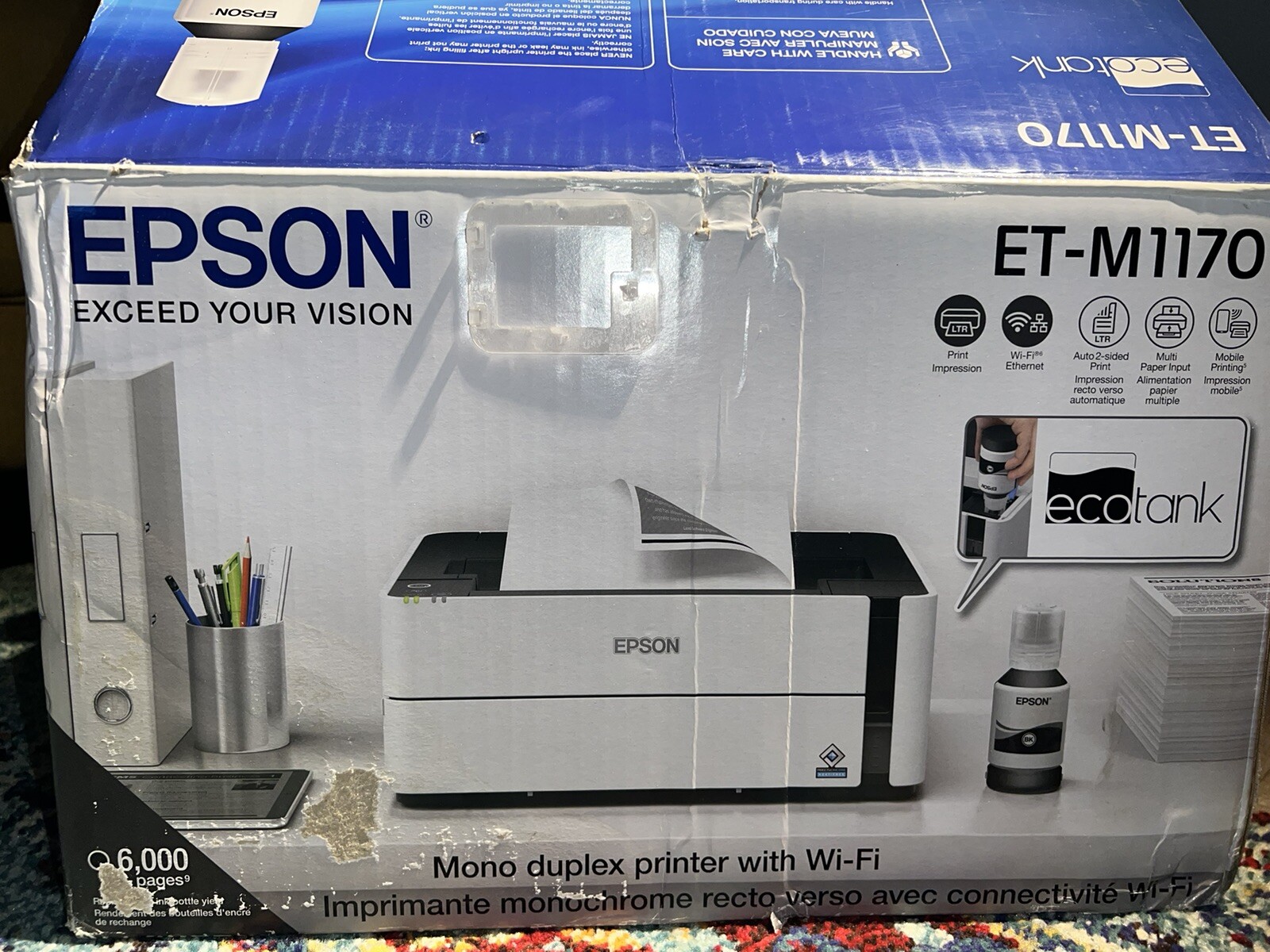 Epson EcoTank ET-M1170 Wireless Monochrome | Grelly USA