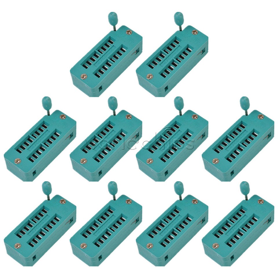 10PCS IC Socket Universal ZIF DIP Test Tester Narrow Body 16 Pin 16P ...