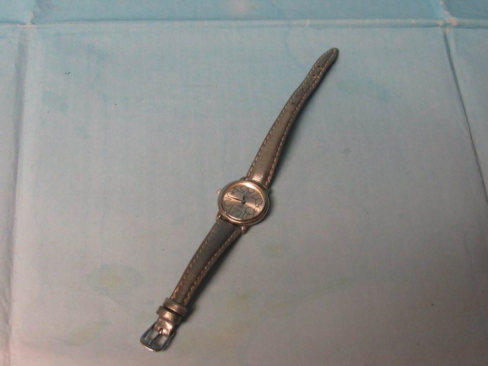Collezio Ladies Watch with a Slim Gray Leather Band with a New Battery ...