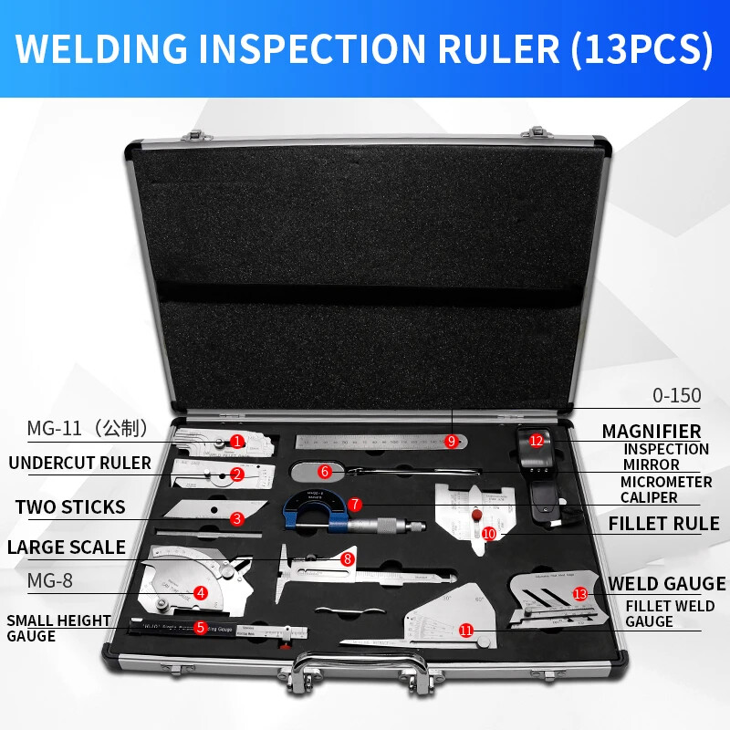 16 Pieces Kits Welding Measure Tools Combined Suit Welding Inspection ...