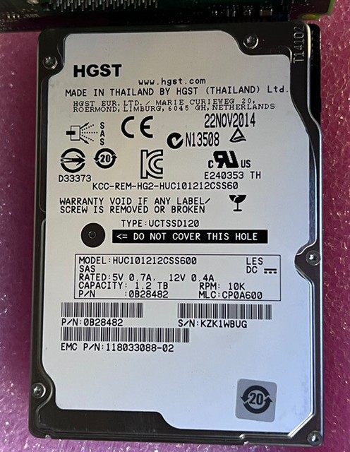 EMC 005050082 1.2TB 10K 6Gbps 3.5" SAS HDD Hard Drive V4-VS10-012 for ...