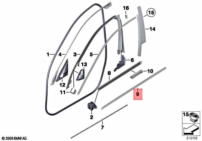 BMW 51337182276 Genuine OEM Factory Original Belt Molding for sale ...