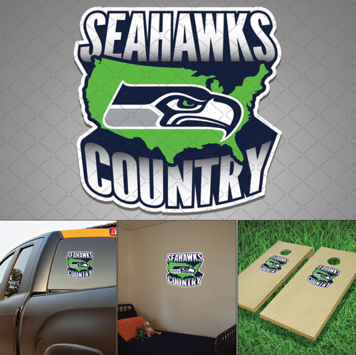 Seattle Seahawks Country Sticker Decal Vinyl Football Car Wall Window ...