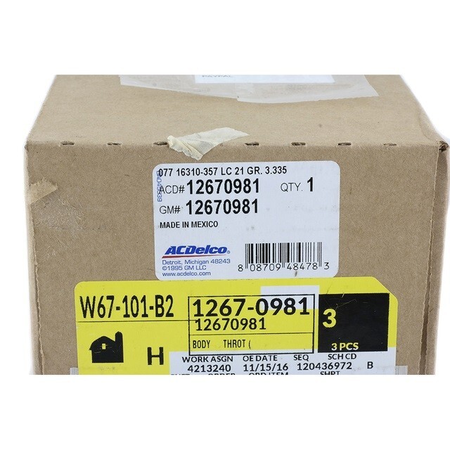 Fuel Injection Throttle Body GM Parts 12670981 for sale online | eBay