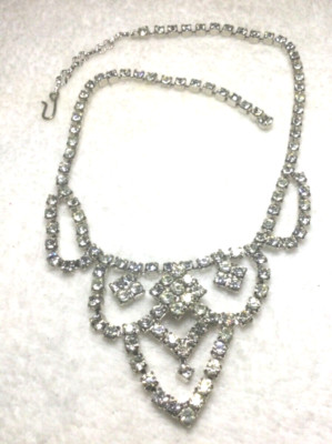 Vintage Clear Rhinestone Necklace | eBay