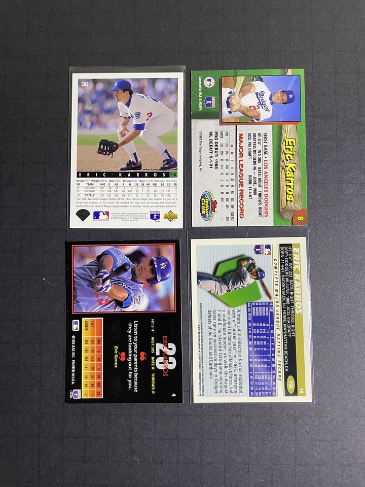 Eric Karros Baseball Card Lot - Los Angeles Dodgers (1) | eBay