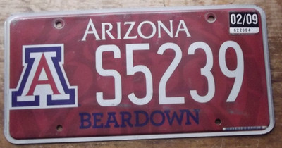 2009 ARIZONA LICENSE PLATE S5239 | eBay