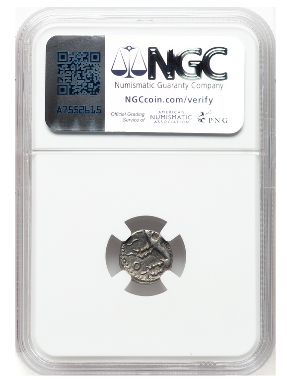 NGC Certified Quinarius Silver Ancient Coin Celtic Gaul Sequani Boar Ch ...