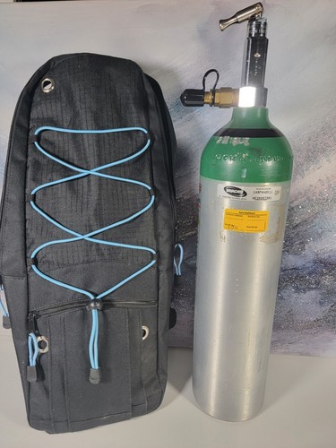 SET: Invacare Homefill D Cylinder Oxygen Tank With 1-8 LPM Regulator ...