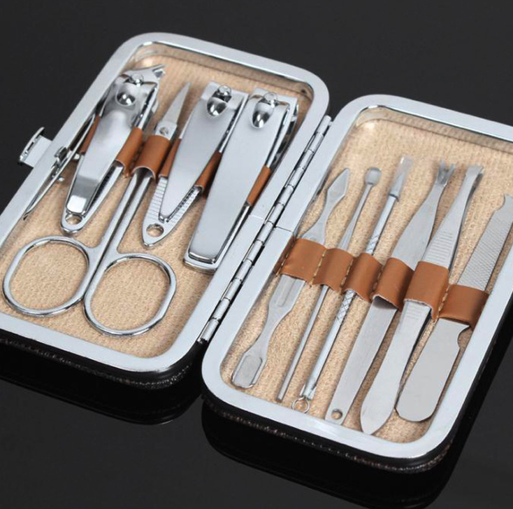 10Pcs/Set Stainless Grooming Nail Clippers Kit Knife Cuticle Pedicure ...