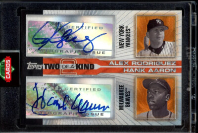 2004 Topps Hank Aaron/Alex Rodriguez Two Of A Kind Dual Auto /13 ...