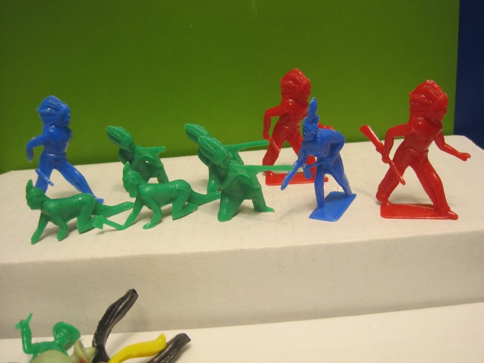 LIDO ARCHER VINTAGE FORT PLAYSET INDIAN COWBOY HORSE 45mm PLASTIC TOY ...