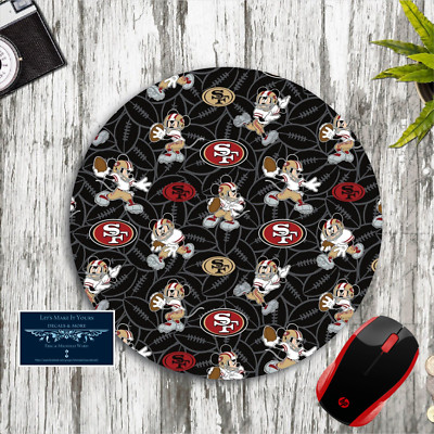 MICKEY MOUSE SF 49ers THEME CUSTOM ROUND MOUSE PAD DESK MAT SCHOOL ...