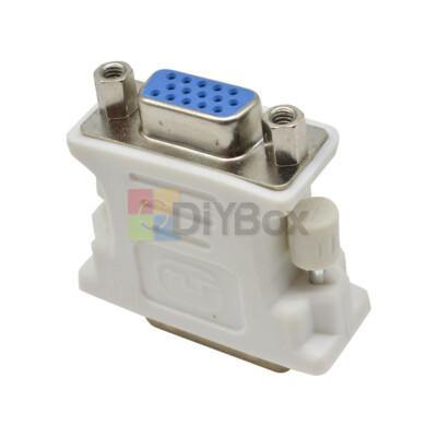 15 Pin VGA Female to 24+1 pin DVI-D Male Adapter Video Converter for PC ...
