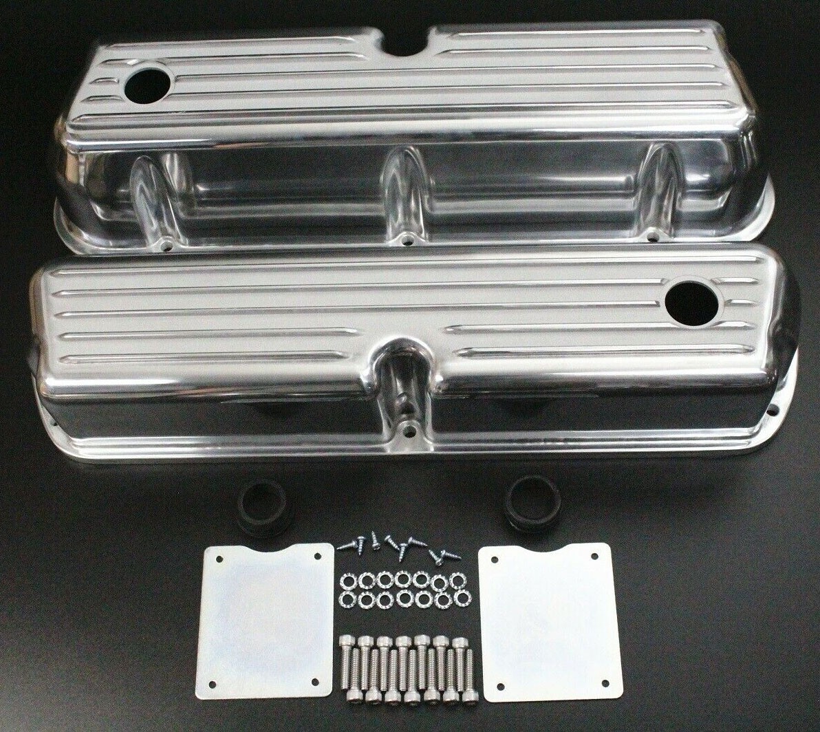 Small Block Ford SBF 302 351W Full Finned Tall Polished Aluminum Valve ...