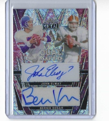 2024 Leaf Metal Draft JOHN ELWAY BERNIE KOSAR GALAXY MOJO Dual HOF Auto ...
