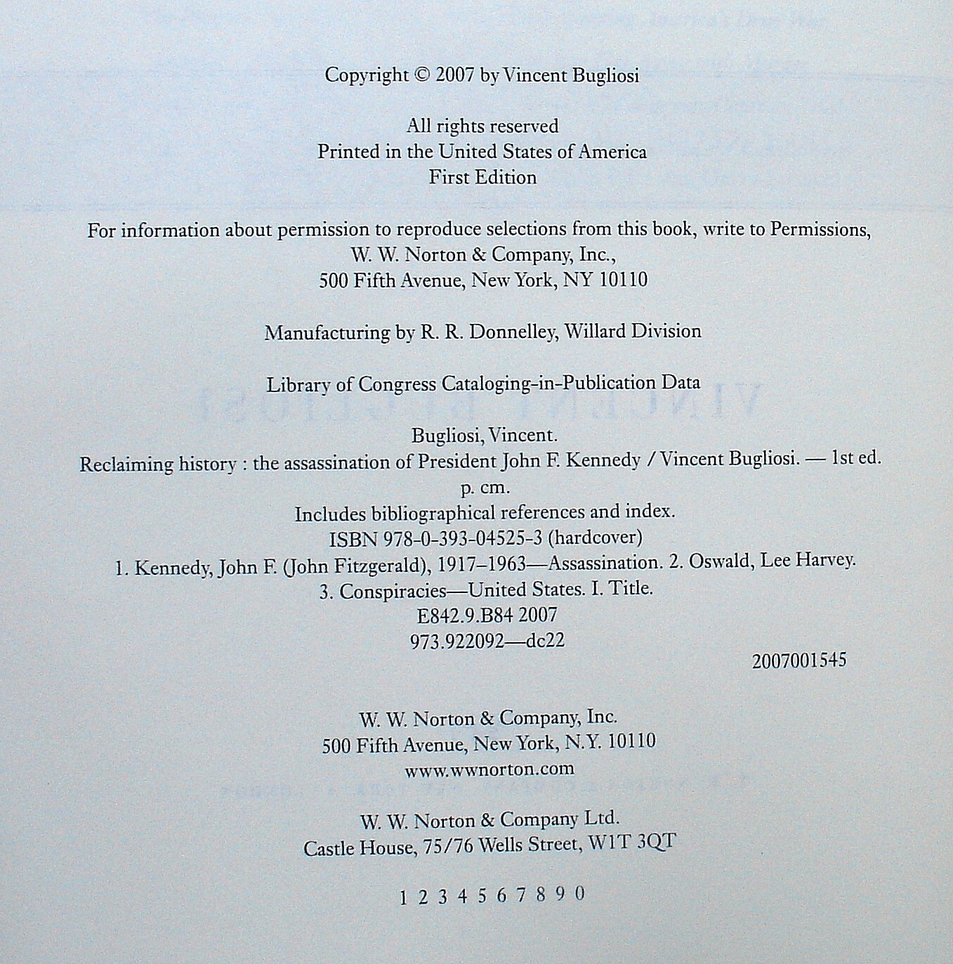 JFK Assassination - Reclaiming History - Vincent Bugliosi - 1st Edition ...