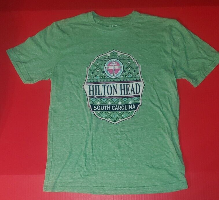Hilton Head, SC Short Sleeve T-Shirt Adult Small Heathered Green | eBay