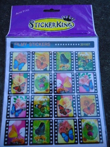StickerKing Sheet of 16 Butterfly & Flower Filmy Stickers Acid Free ...