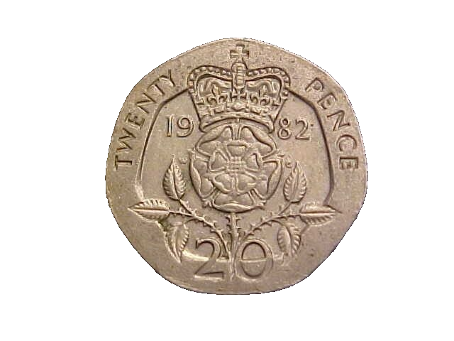 1982 Great Britain 20 Pence Elizabeth II KM# 931 - Very Nice Circ ...