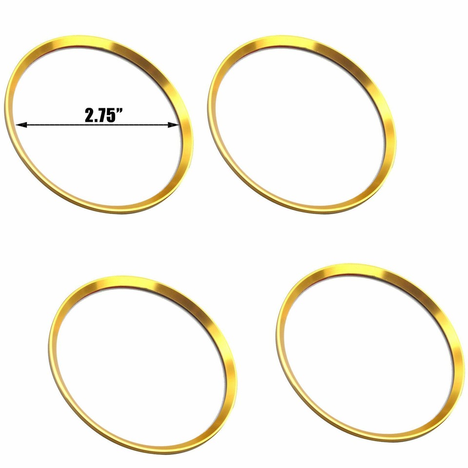 4PCS Gold Car Wheel Rim Center Hub Cap Decoration Logo Ring Covers for ...