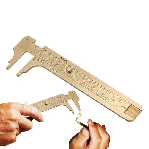 Small Brass Caliper Double Scale Measuring Tool Vernier Caliper Ruler ...