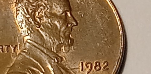 US Lincoln Penny Cent Planchet Mint Error Coin 3.1g 1982 Reverse On ...