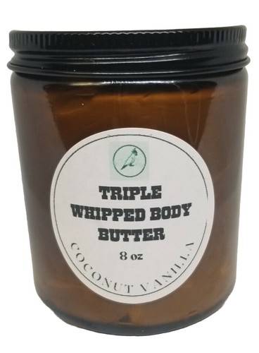 Coconut Vanilla Handmade 8 oz Moisturizing Triple Whipped Body Butter ...