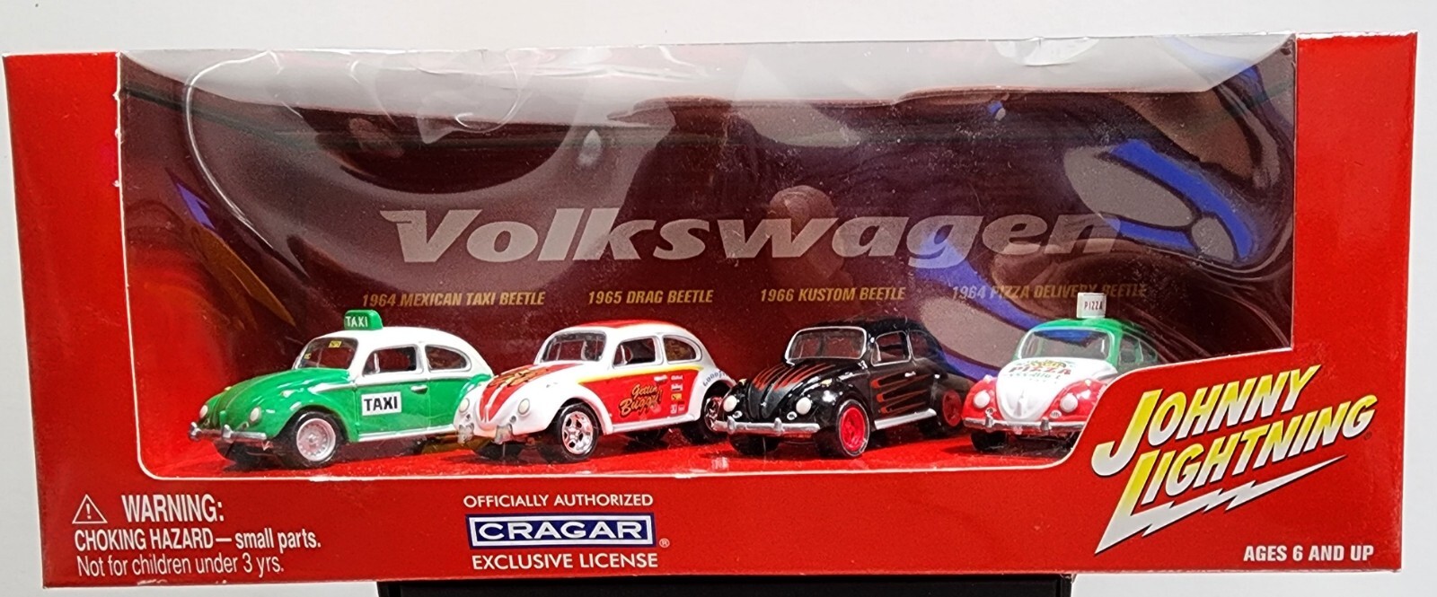 JOHNNY LIGHTNING 4 VOLKSWAGEN CAR BOX SET CRAGAR EXCLUSIVE 1/64 VW DIE ...