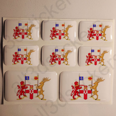 Sticker Northern Ireland Resin Domed Stickers Northern Ireland Coat of ...