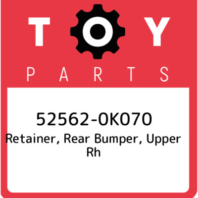 52562-0K070 Toyota Retainer, rear bumper, upper rh 525620K070, New ...