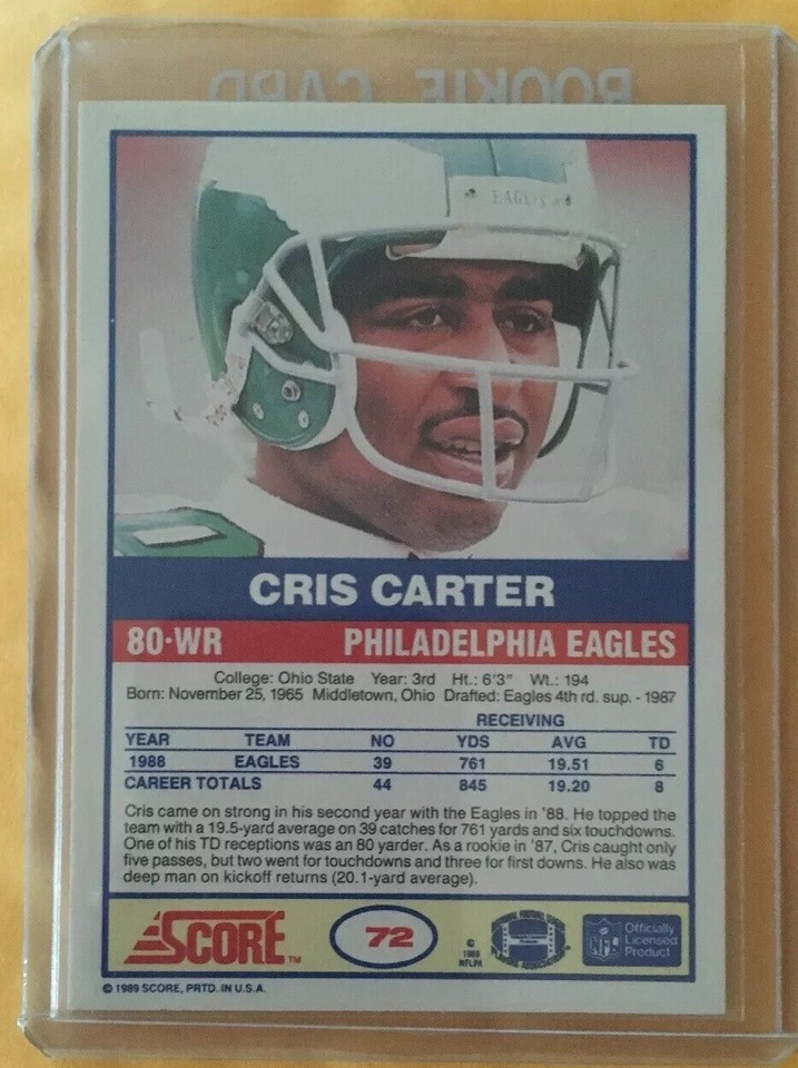 1989 Score Cris Carter Rookie #72 -nrmt | eBay