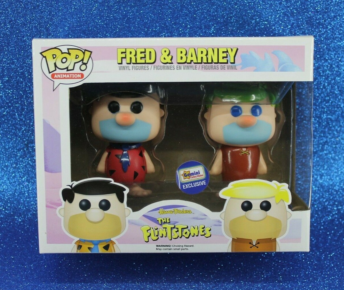 FUNKO POP ANIMATION FRED & BARNEY (2-PACK BLACK/GREEN HAIR) GEMINI RARE ...
