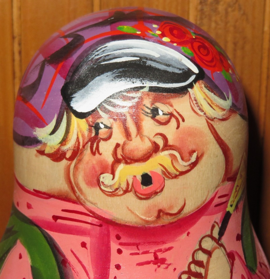 SERGEYEVA Matryoshka FAMILY Balalaika Russian nesting dolls hand ...