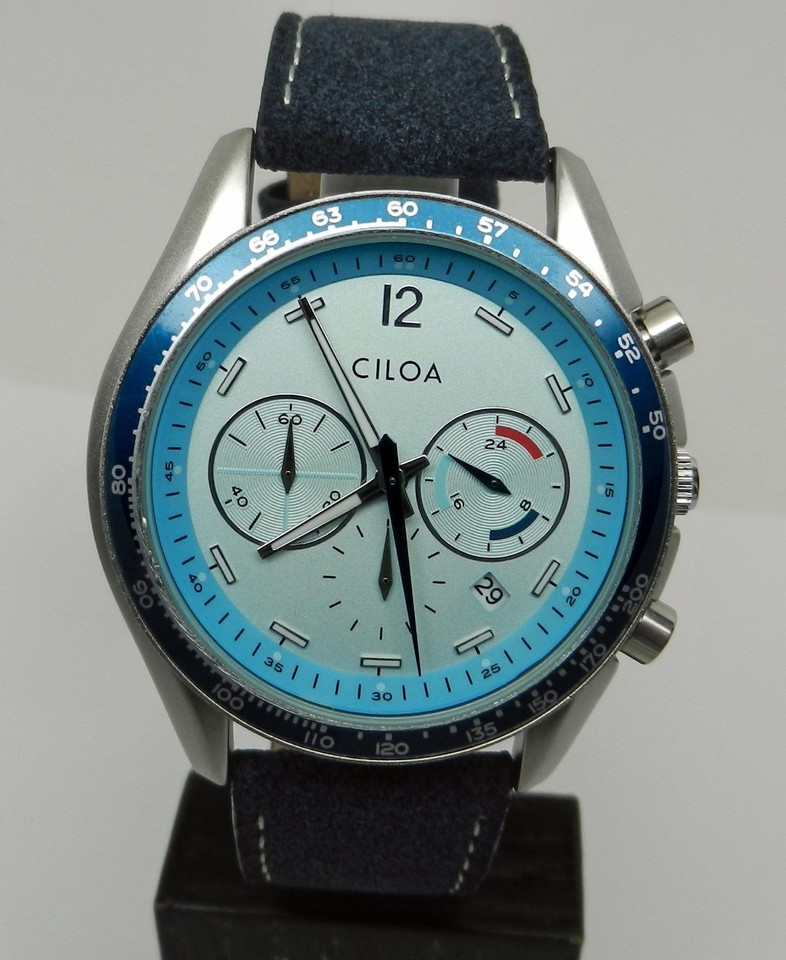 New Men's Scalegraph Tour Homage Chronograph Blue 24 hr Date Dial 45mm ...