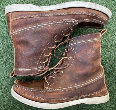 Red Wing WABASHA Moccasin Work Boots Men's Size 9 Brown Leather [Rare ...