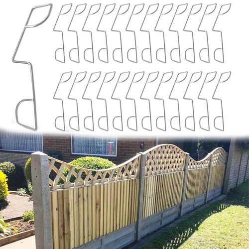 50X Fence Panel Anti Rattle Clips Garden Wind Protector Metal Grips ...