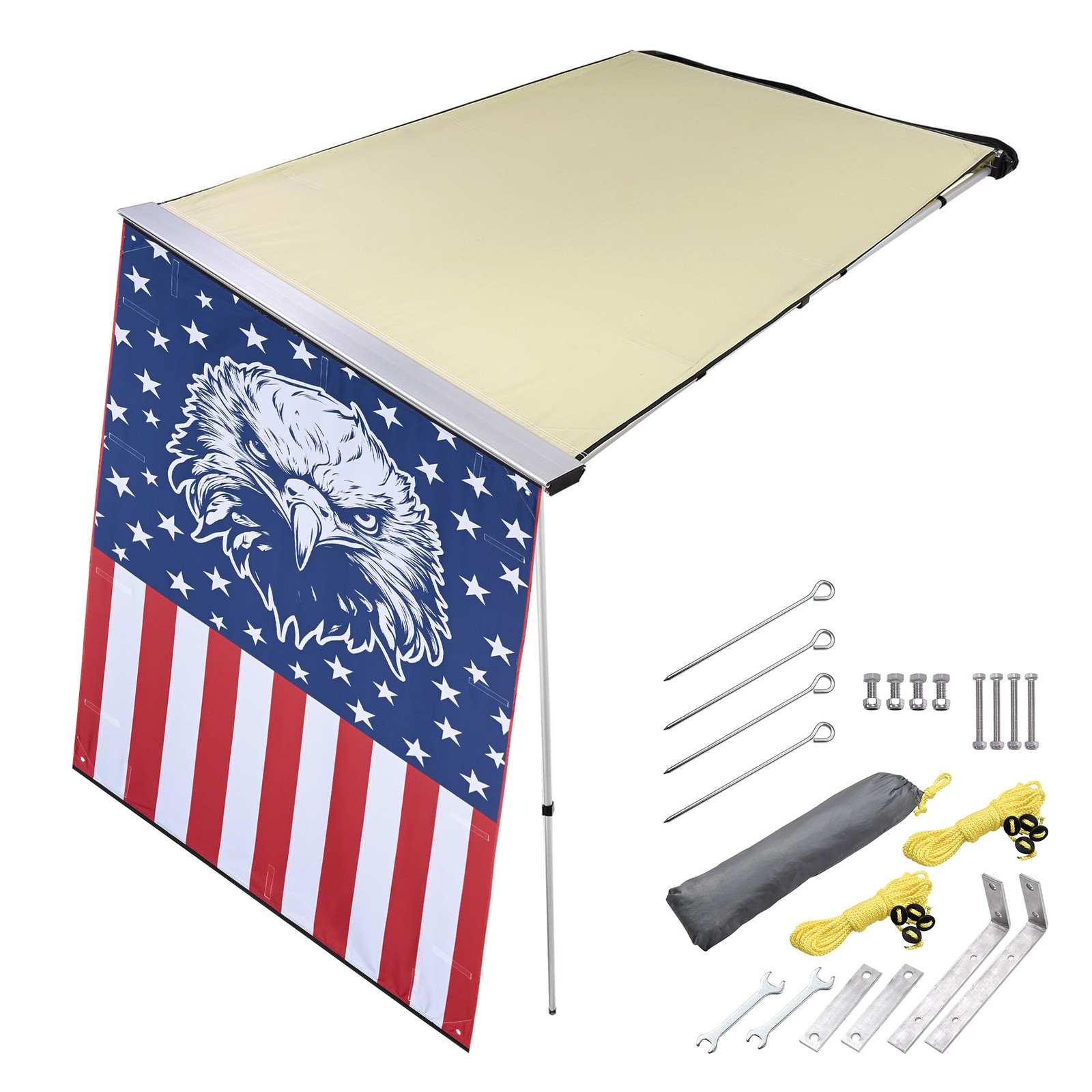 AplusChoice 4.4x6.6 Ft Vehicle Awning with Side Wall Roof Rack Sun Shade Camp | eBay