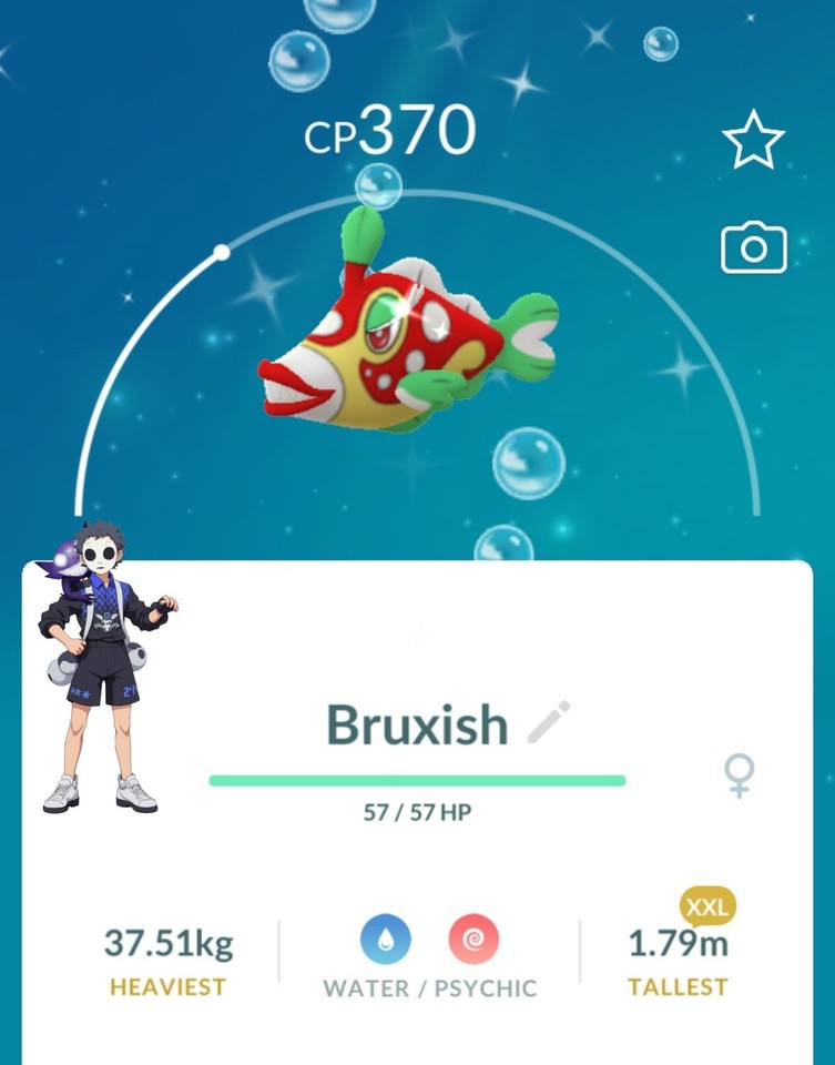 Shiny Bruxish XXL Go Pokemon Go - T- 20K or 1M Stardust | eBay