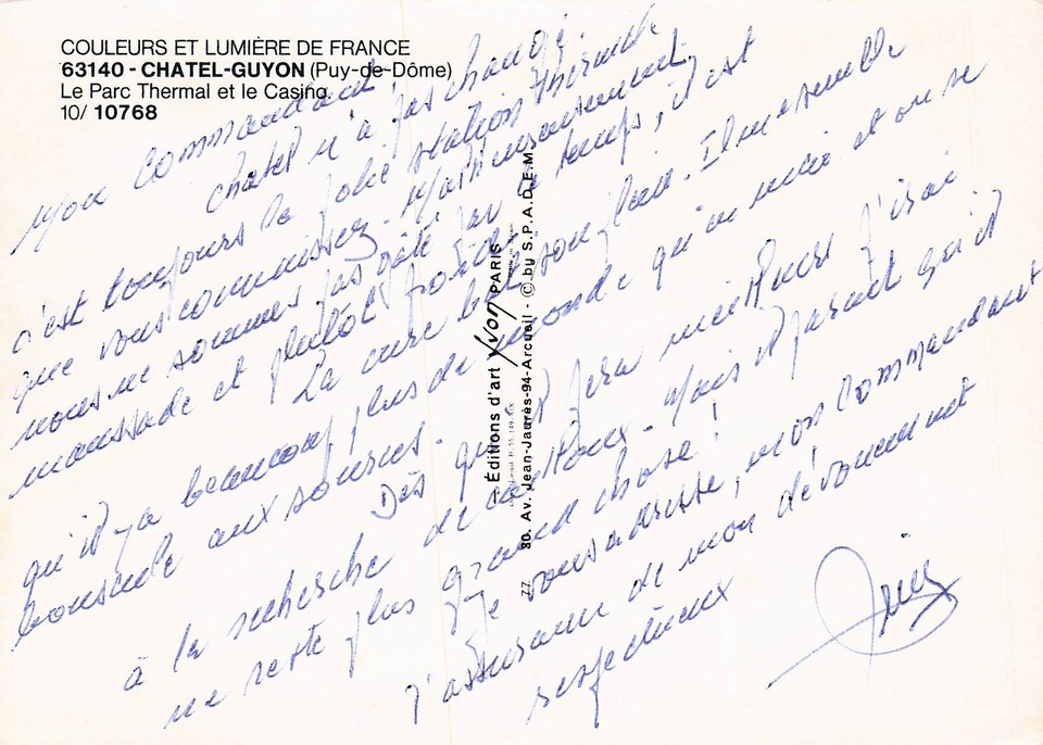 63 CHATEL GUYON LE PARC THERMAL ET LE CASINO | eBay