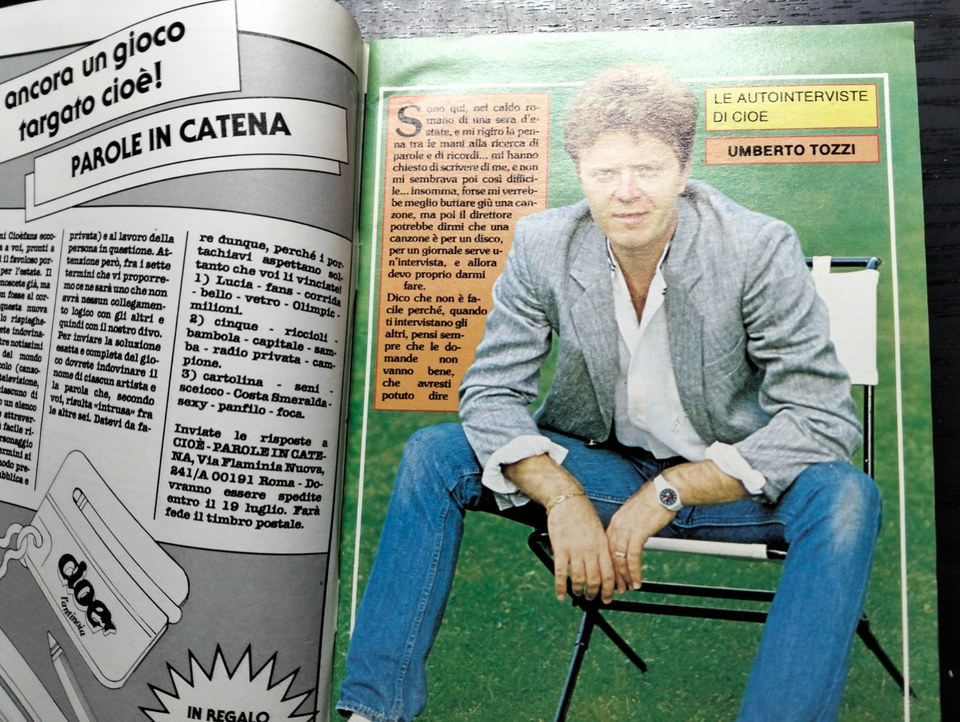 Cioè 26 1982 Umberto Tozzi Annamaria Rizzoli Ron Bertin Osborne Krisma ...