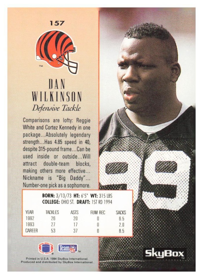 1994 SkyBox Premium #157 Dan Wilkinson RC | eBay