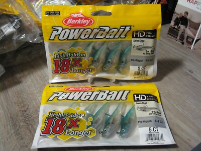 2 Packs Berkley HD Tru Color Fishing 1/4 Oz Pre-Rigged Swim Shad 3" HD ...