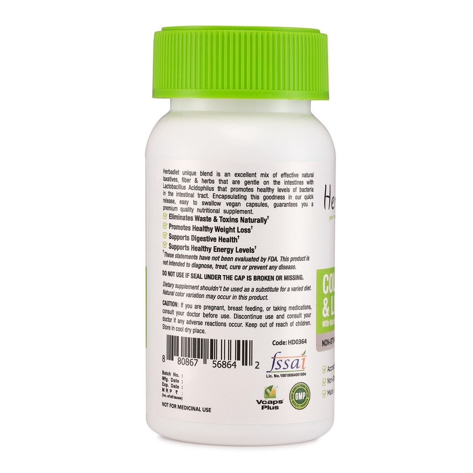 Colon Cleanse Detox Weight Loss Dietary Supplement Herbal Cleanser 300 ...